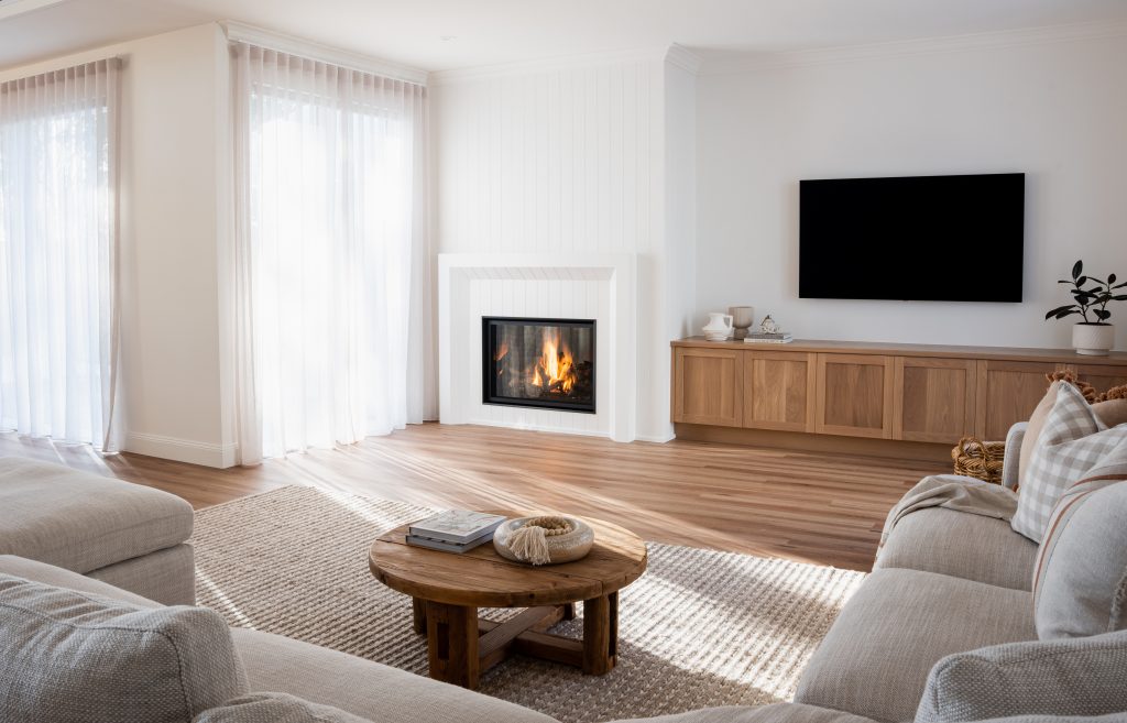 Custom Hamptons Inspired Fireplace Design | Fireplaces Australia